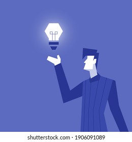 Brainstorming Character Illustration Looking Idea Stock Vector (Royalty ...