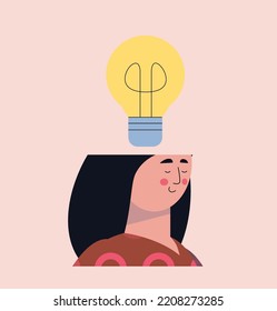 Brainstorming Concept Thinking Process Light Bulb Stock Vector (Royalty ...