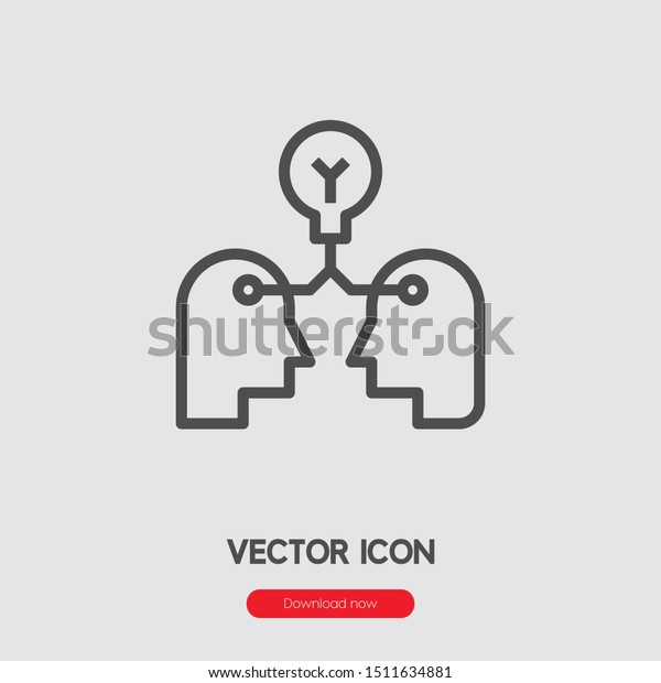 Brainstorming Icon Vector Brainstorming Symbol Linear Stock Vector ...