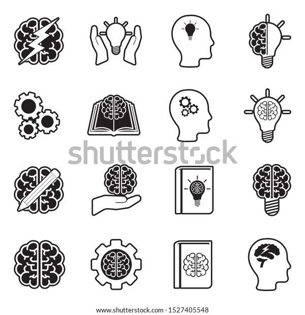 Brainstorming Icons Line Fill Design Vector Stock Vector (Royalty Free ...