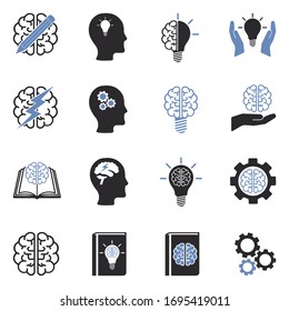 Brainstorming Icons Two Tone Flat Design Stock Vector (Royalty Free ...
