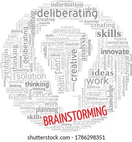 Brainstorming Light Bulb Shaped Word Cloud Stock Vector (Royalty Free ...