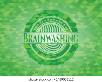 Brainwashing Green Emblem Triangle Mosaic Background: vector de stock ...