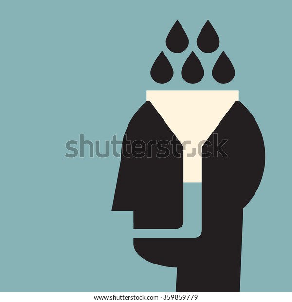 Brainwashing Man Under Influence Propaganda Advertising Stock Vector ...
