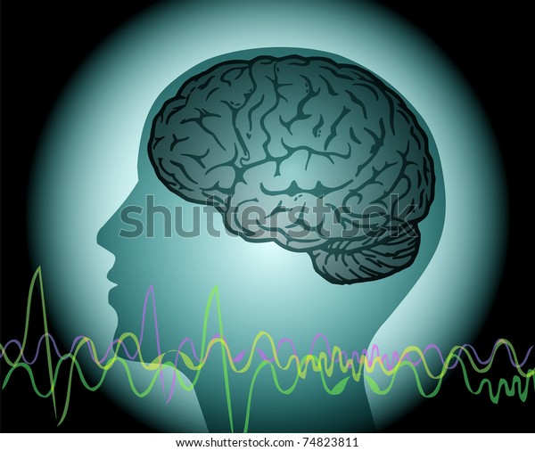 Brainwave Human Head Brain Wve Lines Stock Vector (Royalty Free ...