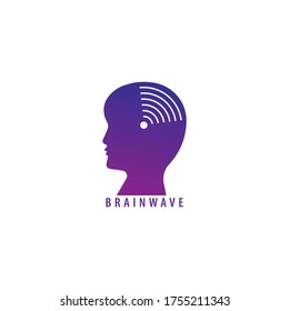 Brainwave Logo Design Template Silhouette Persons Stock Vector (Royalty ...