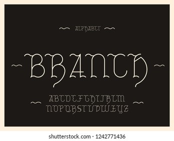 Branch Alphabet Vector Letters Typeface Design: vector de stock (libre ...