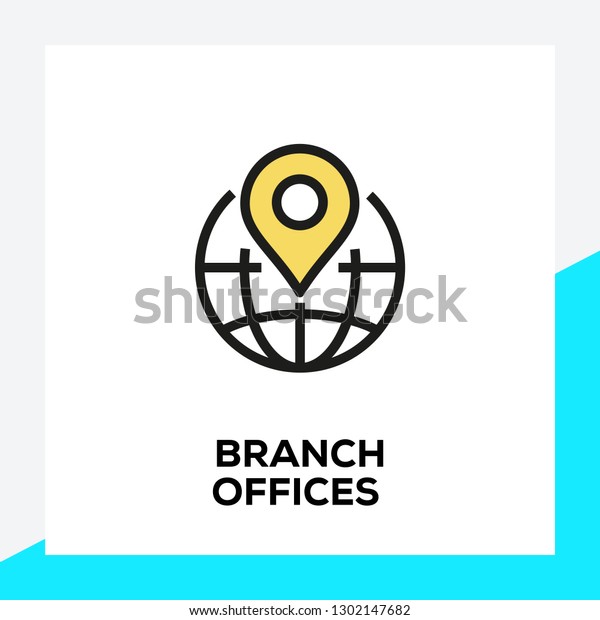 Branch Offices Line Icon Set Stock Vector (Royalty Free) 1302147682 ...
