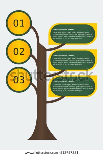 Branched Tree Illustration Infographic Template Editable Stock Vector ...