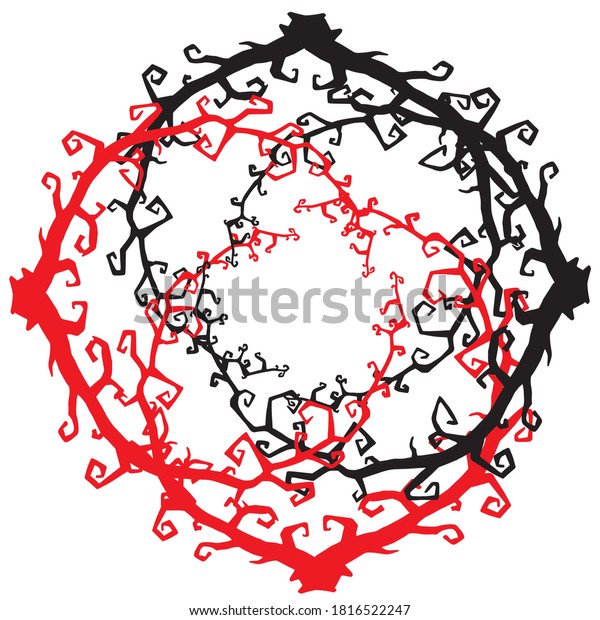Branches Thorns Gothic Plants Stock Vector (Royalty Free) 1816522247 ...