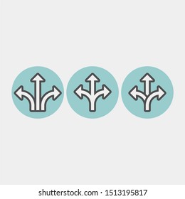 Branching Arrow Flat Vector Icon Arrow Stock Vector (Royalty Free ...