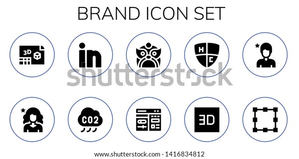 Brand Icon Set 10 Filled Brand Stock Vector (Royalty Free) 1416834812 ...
