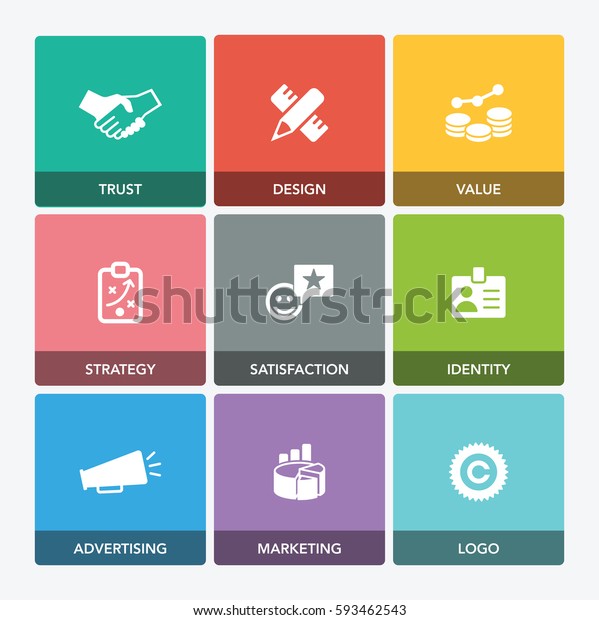 Brand Icon Set Stock Vector (Royalty Free) 593462543