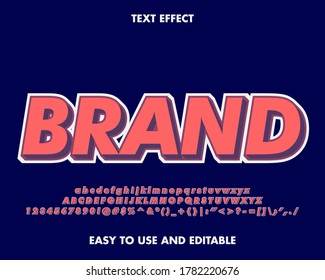 Brand Text Effect Letters Numbers Font Stock Vector (Royalty Free ...