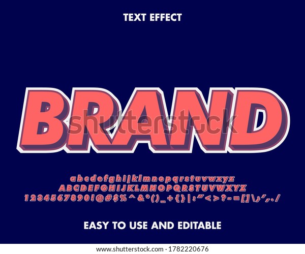 Brand Text Effect Letters Numbers Font Stock Vector (Royalty Free ...