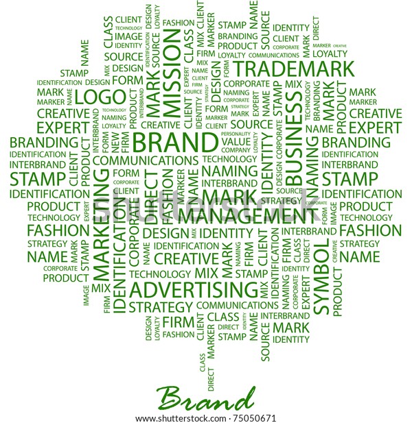 Brand Word Collage On White Background Stock Vector (Royalty Free ...