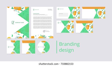 Branding Corporate Identity Design Pattern Orange Stock Vector (Royalty ...
