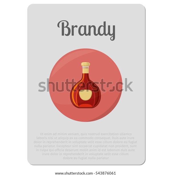 Brandy Alcohol Sticker Bottle Description Vector: vector de stock ...