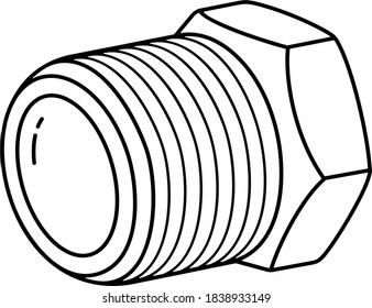Brass Bushing Vector Outline Illustration Stock Vector (Royalty Free ...