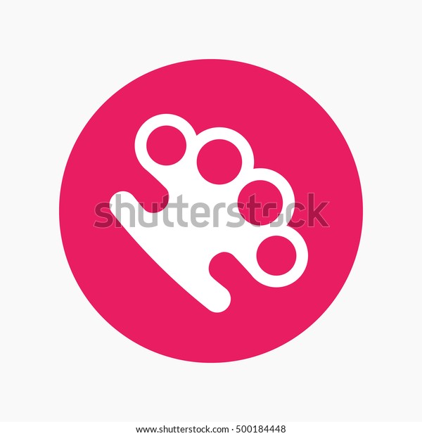 Brass Knuckles Round Icon On White Stock Vector (Royalty Free ...