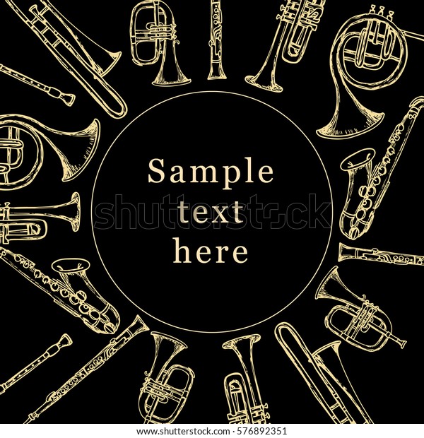 Brass Musical Instruments Hand Drawn Vector Stock Vector (Royalty Free ...