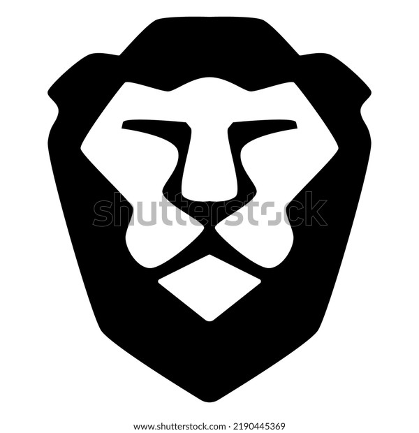 Vektor Stok Brave Browser Logo Symbol Black Silhouette (Tanpa Royalti ...