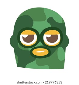 Brave Face Smiley Cartoon Flat Style Stock Vector (Royalty Free ...