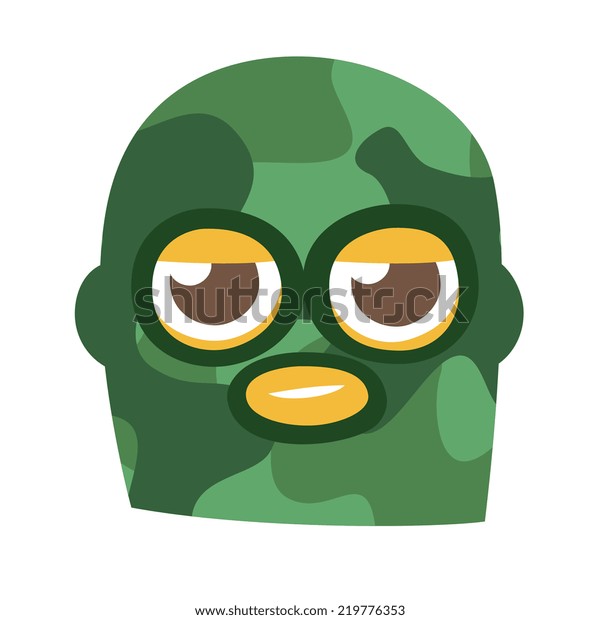 Brave Face Smiley Cartoon Flat Style Stock Vector (Royalty Free ...