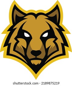 Brave Wolf Head Mascot Logo Design Stock Vector (Royalty Free ...