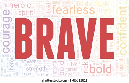 Brave Word Cloud Isolated On White Stock Vector (Royalty Free ...