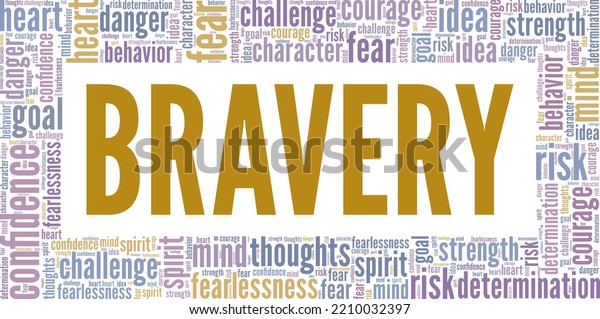 Bravery Word Cloud Conceptual Design Isolated Stock Vector (Royalty ...