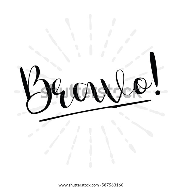 Bravo Lettering Overlay Set Calligraphy Photo: vector de stock (libre ...