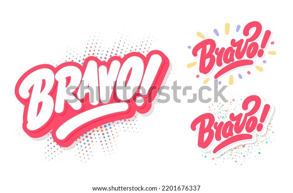 Bravo Vector Handwritten Lettering Words Stock Vector (Royalty Free ...