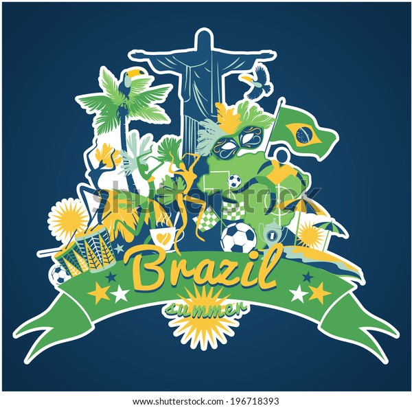 Brazil Background Stock Vector (Royalty Free) 196718393 | Shutterstock