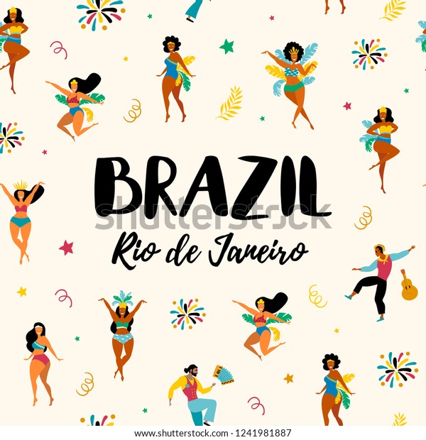 Brazil Carnival Vector Illustration Funny Dancing Stock Vector (Royalty ...