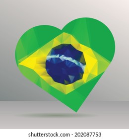 Brazil Flag Form Heart Stock Vector (Royalty Free) 202087753 | Shutterstock