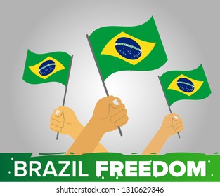 Brazil Flag Freedom Stock Vector (Royalty Free) 1310629346 | Shutterstock