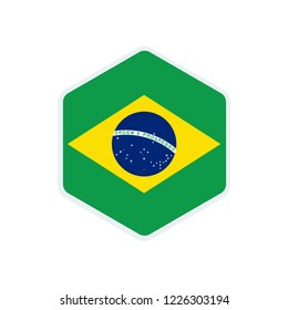 Brazil Flag Brazil Hexagon Flag Stock Vector (Royalty Free) 1226303194