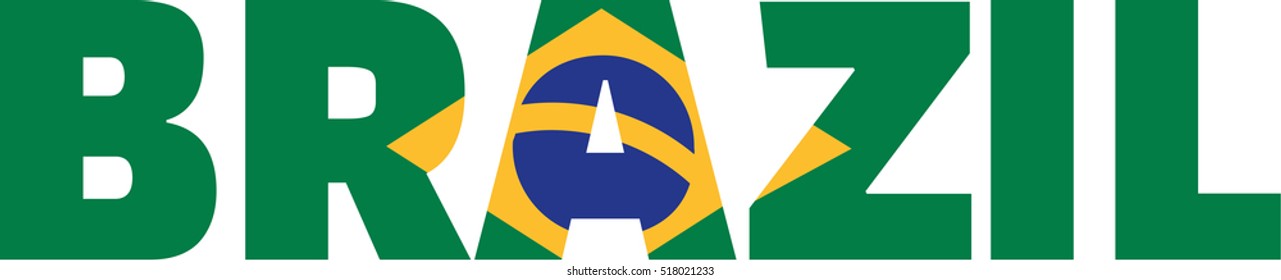 Brazil Flag Word Stock Vector (Royalty Free) 518021233 | Shutterstock