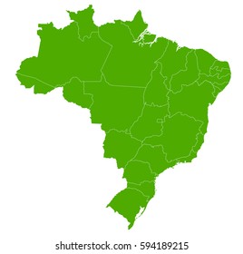 Brazil Map Stock Vector (Royalty Free) 433432519