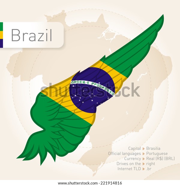 Brazil Infographics Flag Map Information Vector Stock Vector (Royalty ...