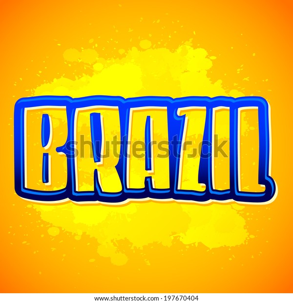 Image vectorielle de stock de Brazil Lettering Vector Icon 197670404