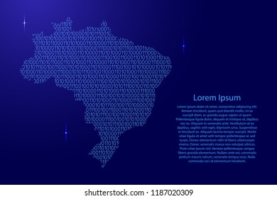 Brazil Map Abstract Schematic Blue Ones Stock Vector (Royalty Free ...