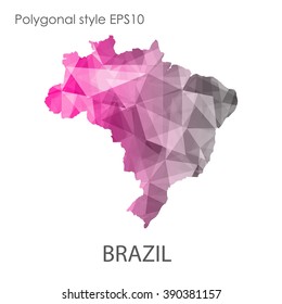 Brazil Map Geometric Polygonal Styleabstract Gems Stock Vector (Royalty ...