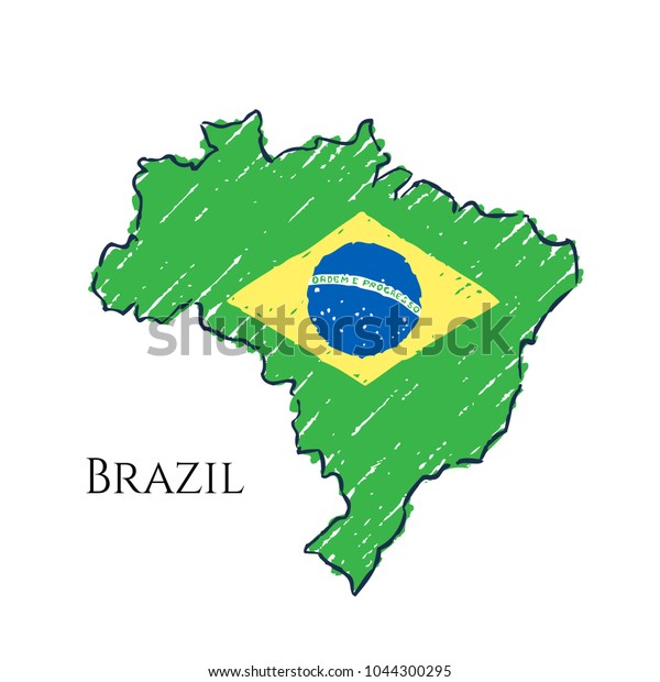 Brazil Map Hand Drawn Sketch Vector Stock Vector (Royalty Free ...