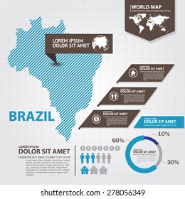 Brazil Map Infographic Stock Vector (Royalty Free) 278056349 | Shutterstock