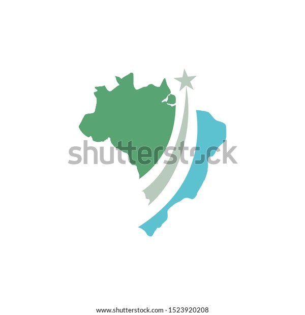 Brazil Map Logo Hispanic Map Symbol: vector de stock (libre de regalías ...