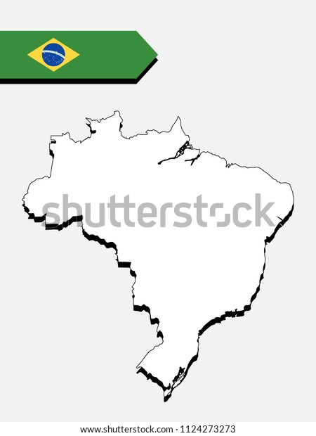 Brazil Map National Flag Stock Vector (Royalty Free) 1124273273 ...