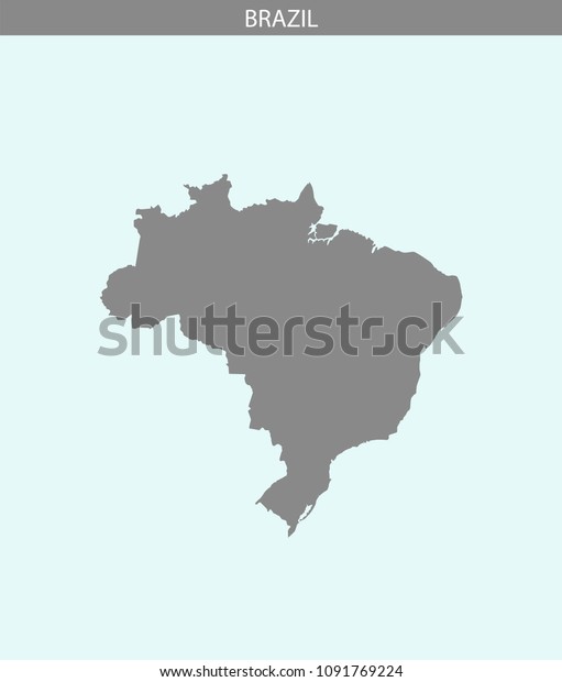 Brazil Map Vector Outline Illustration Gray: เวกเตอร์สต็อก (ปลอดค่า ...