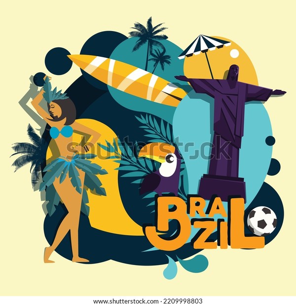 Brazil Nice Background Poster Stock Vector (Royalty Free) 2209998803 ...